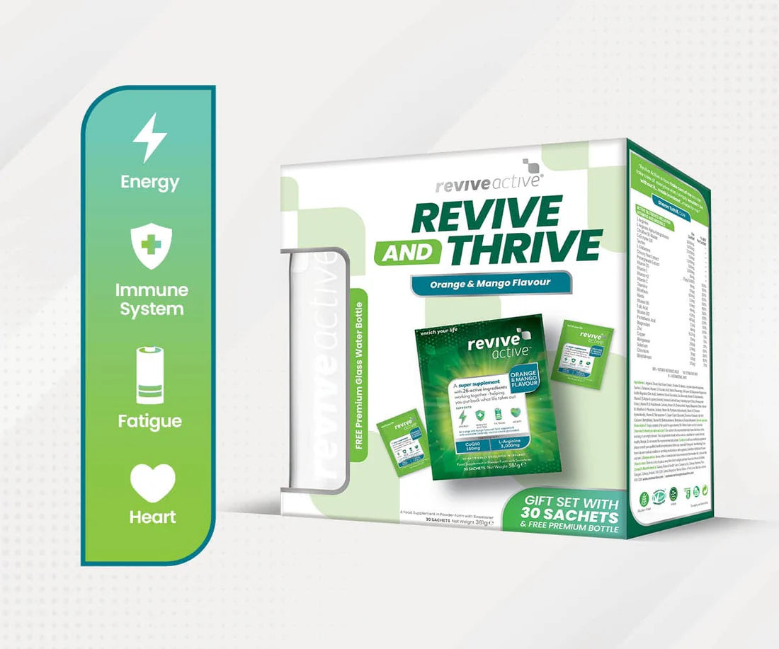 Revive Active 30 Day Box & FREE Glass Bottle (Gift Set) - Orange & Man ...