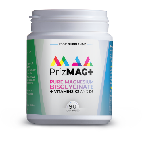 PrizMag Plus Magnesium Bigylcinate, Vitamins K2 & D3 90 Capsules ...