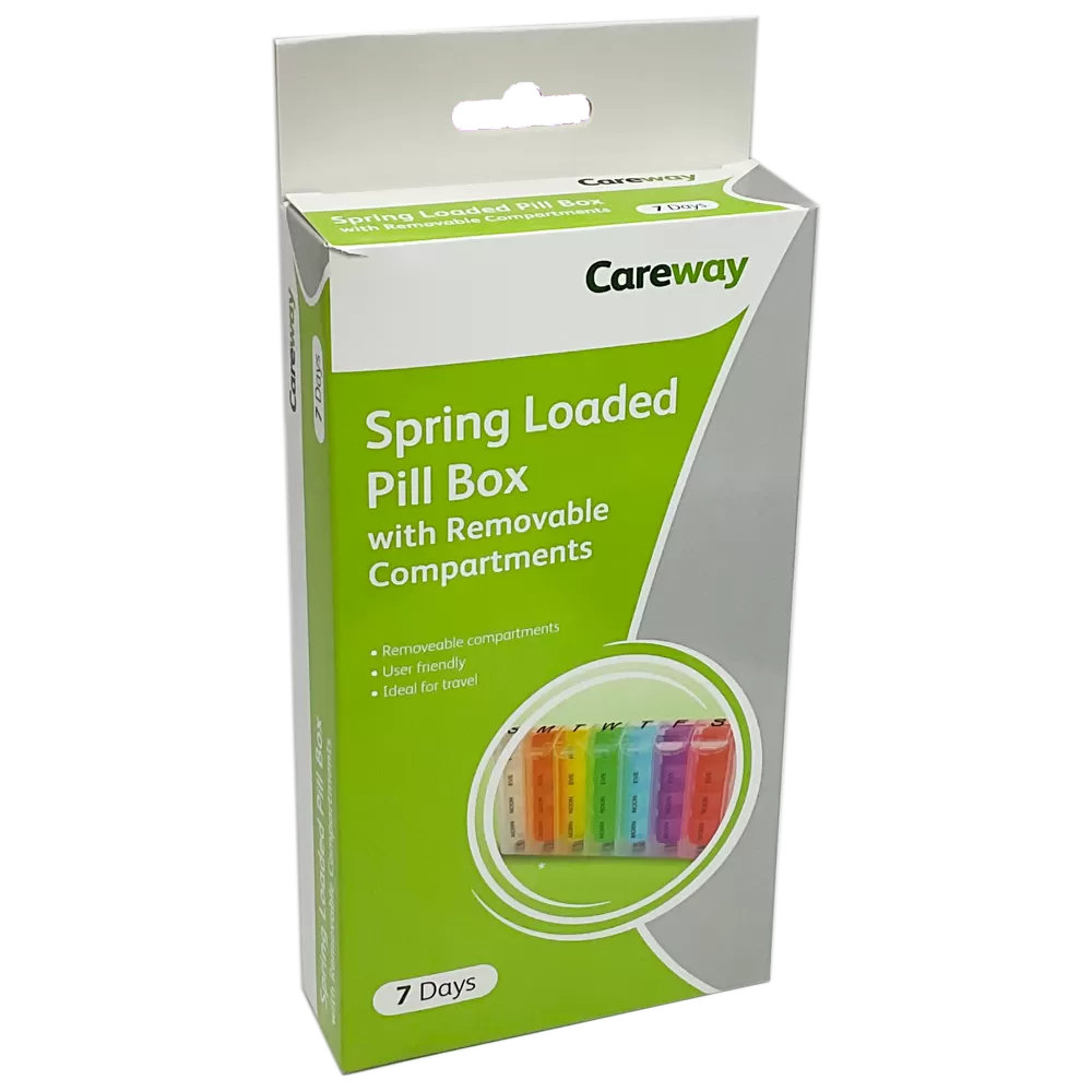 Careway 7 Day Spring Loaded Pill Box – MicroBio Health™
