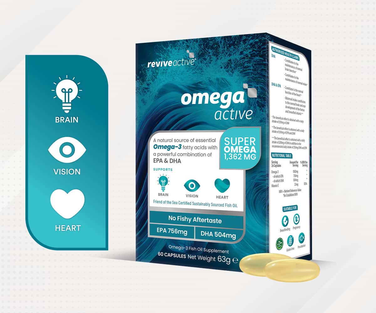 Revive Omega Active 30 Day Box (60 Capsules) - Heart & Brain Health ...