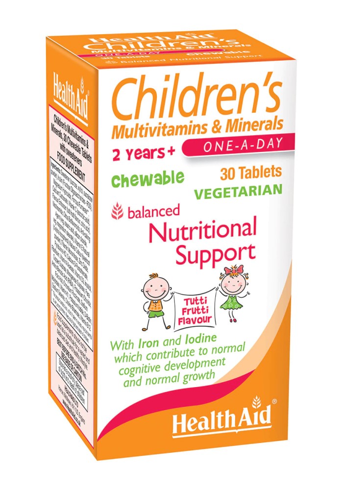 Health Aid Children's Multivitamin & Minerals 30 Chewable Tablets ...